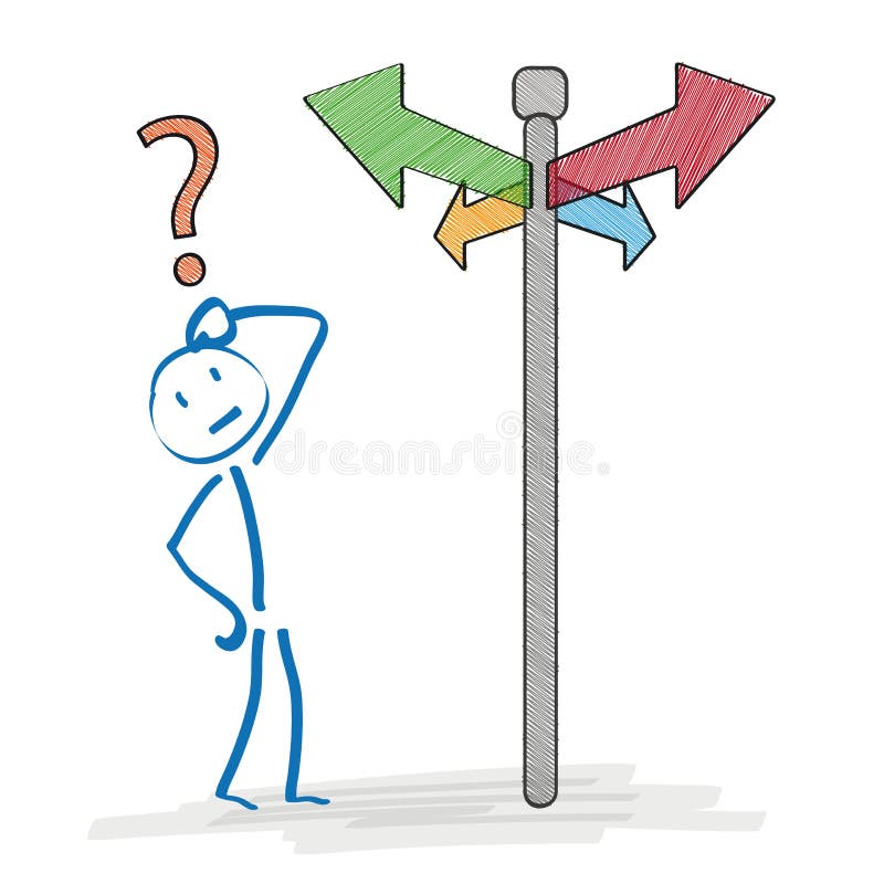 Stickman Decision stock vector. Illustration of crossing - 43114029