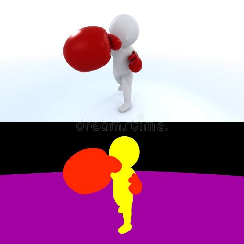 Stickman Engage in a Gang Fight, 3D Render Stock Illustration ...