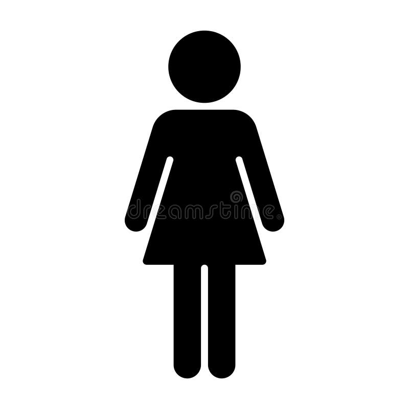 Stickman Female Icon in Flat Style. Stock Vector - Illustration of ...