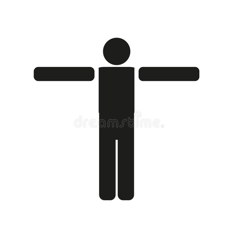 Stickman Figure with with Hands Open. Stock Vector - Illustration of ...