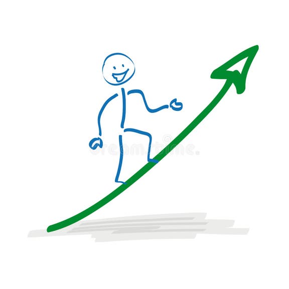 Stickman Growth Arrow Stock Illustrations – 152 Stickman Growth Arrow ...