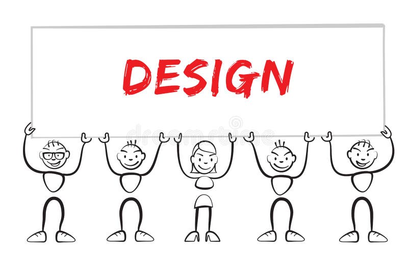 Stickman Holding Sign with Inscription Design Stock Vector ...