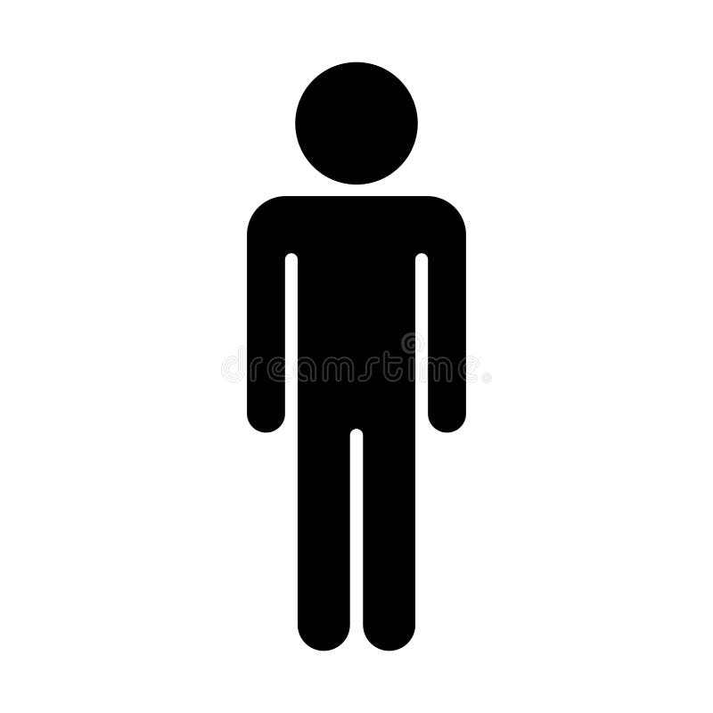 Stickman Male Icon in Flat Style. Stock Vector - Illustration of black ...