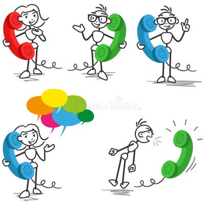 Stickman Phone Call Talking Calling Stock Vector - Illustration of ...