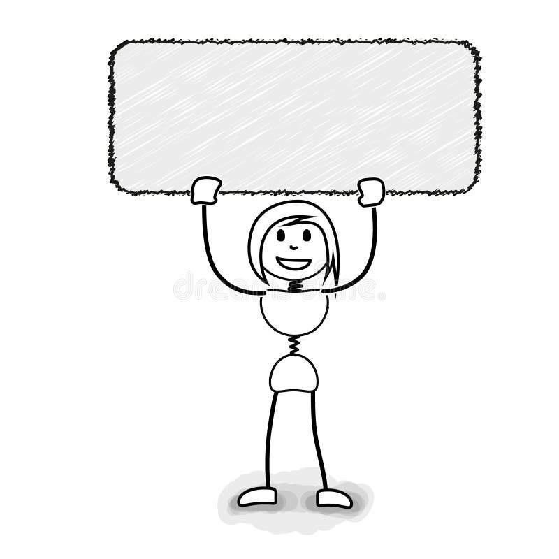 Stickman Promote Blank Board Stock Illustrations – 4 Stickman Promote ...