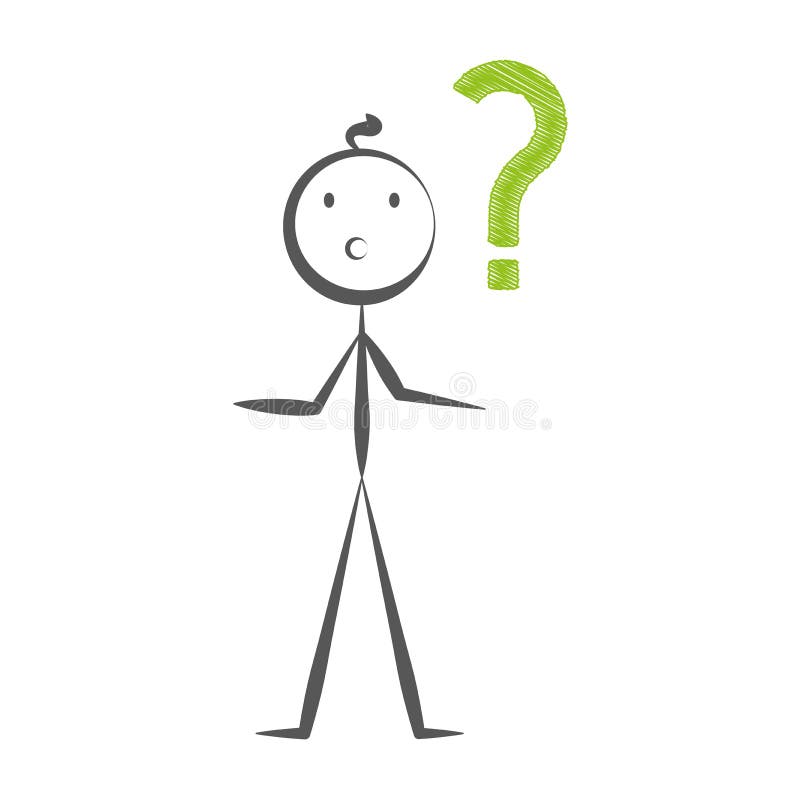 Stickman and Question Mark Hand Drawn Stock Illustration - Illustration ...