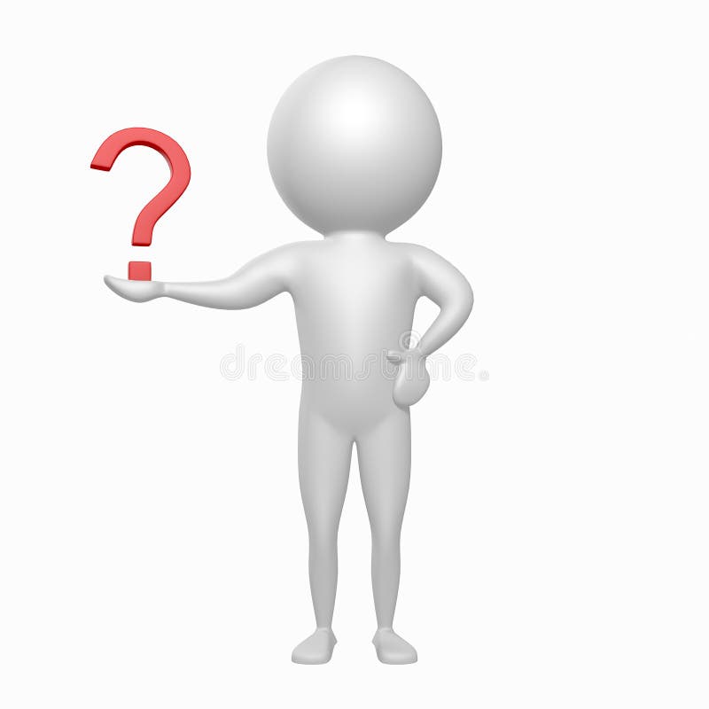 Stickman Question Mark Asking Pondering Stock Vector - Illustration of ...