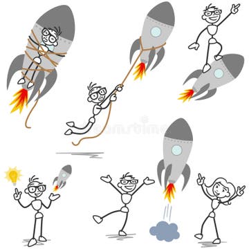 Stick Figure Rocket Stock Illustrations – 173 Stick Figure Rocket Stock ...