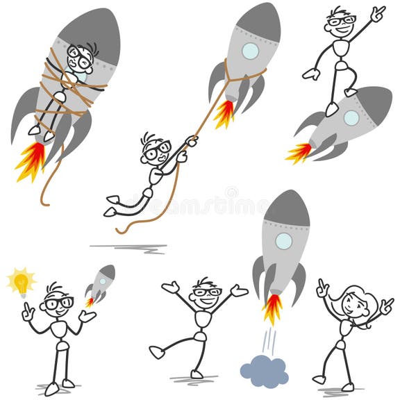 Stick Figure Rocket Stock Illustrations – 196 Stick Figure Rocket Stock ...