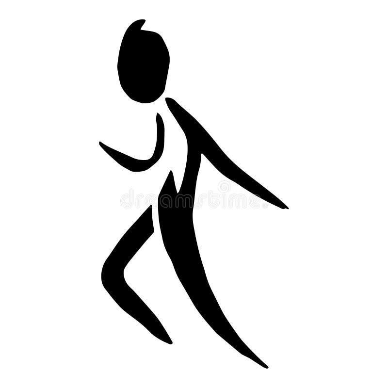 Stickman running pose icon stock vector. Illustration of logo - 258285240