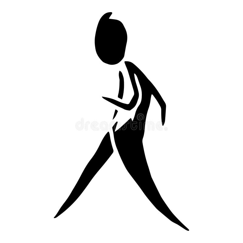 Stickman Running, Stick Figure Man, Icon Human Silhouette Walking Stock ...
