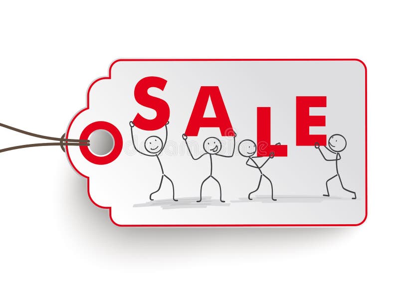 Stickman Sale Price Sticker Stock Vector - Illustration of figure ...