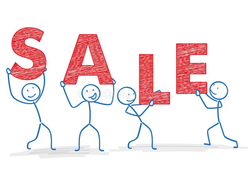 Stickman Sale stock vector. Illustration of cartoon, trade - 51960887