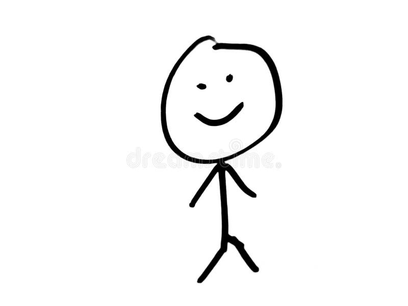 Stickman Sketch Black White Stock Illustration - Illustration of sketch ...