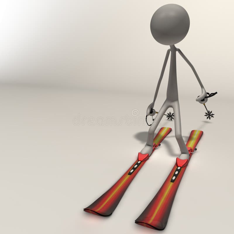 Stickman - skiing stock illustration. Illustration of human - 24044378