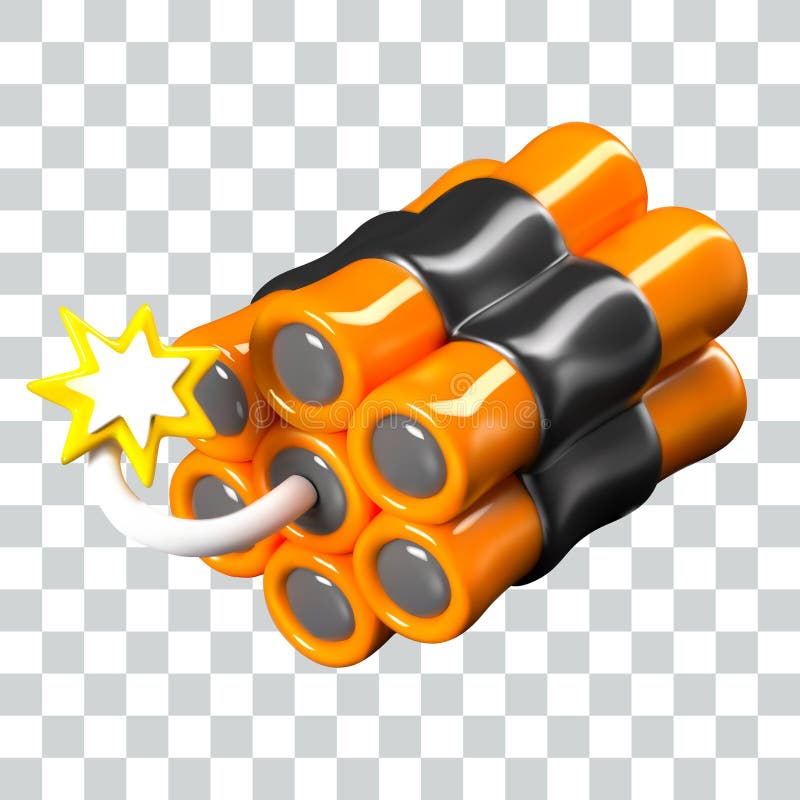 Sticks of Dynamite, Taped Together. Large Pack of Explosives with Spark ...