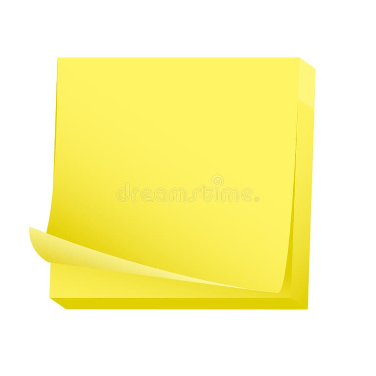 Sticky Blank Note Paper Pad Stock Vector - Illustration of stationary ...