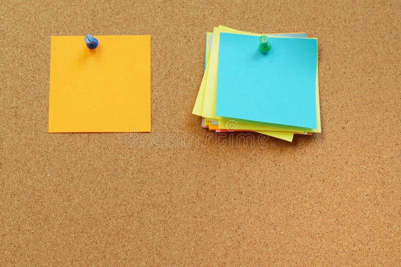 Sticky Blank Note Stick on Corkboard. Stock Image - Image of borad ...