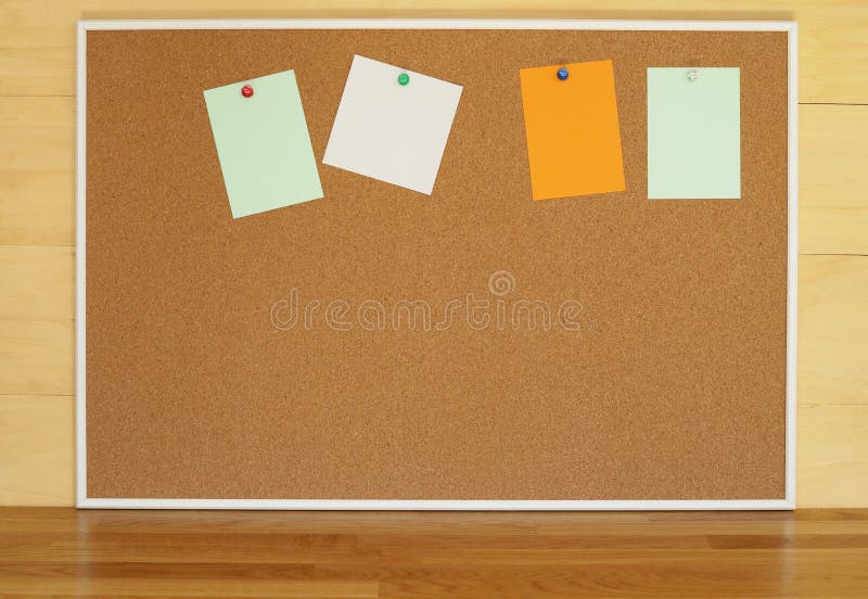 Sticky Blank Note Stick on Corkboard. Stock Image - Image of notes ...