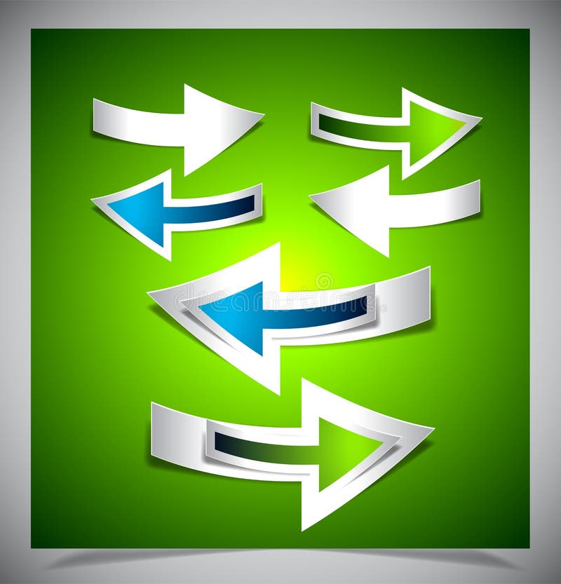 Sticky Collection of Paper Arrows. Stock Vector - Illustration of ...