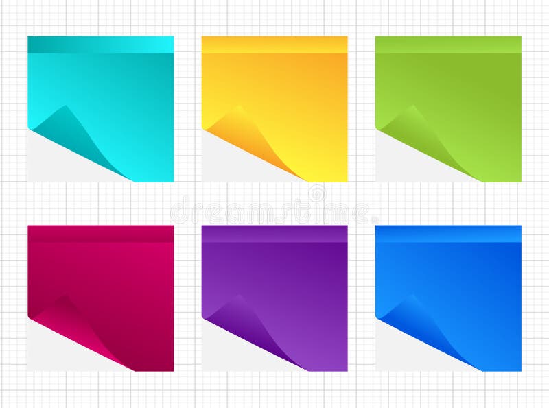 Sticky Colored Notes. Post Note Paper. Set of Paper Banner Stickers on ...