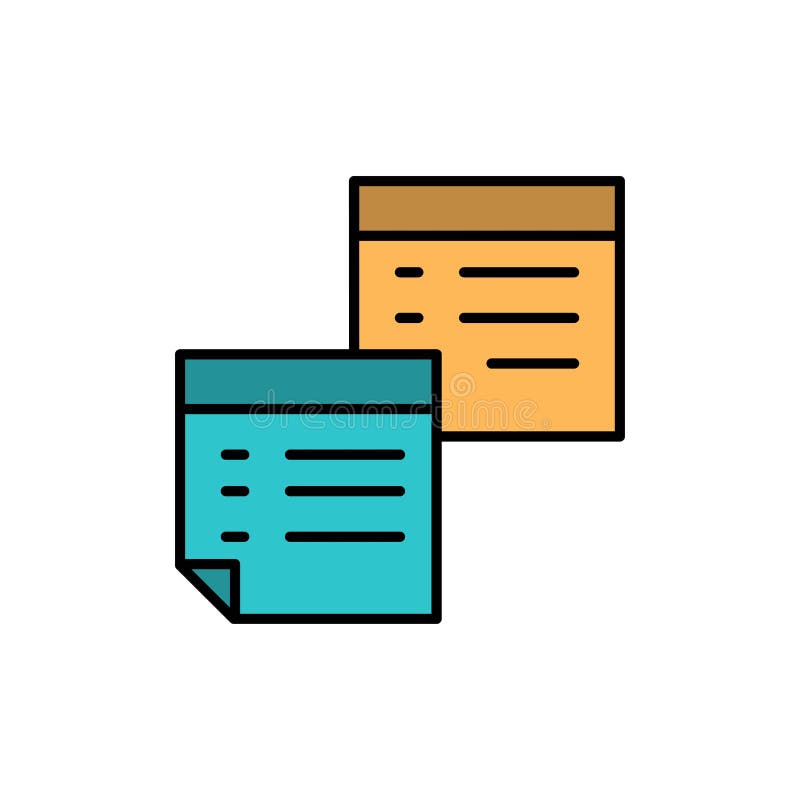 Sticky, Files, Note, Notes, Office, Pages, Paper Flat Color Icon ...