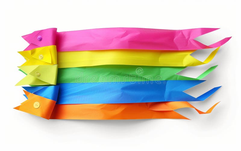 Sticky Flags Set Against White -Generative Ai Stock Image - Image of ...