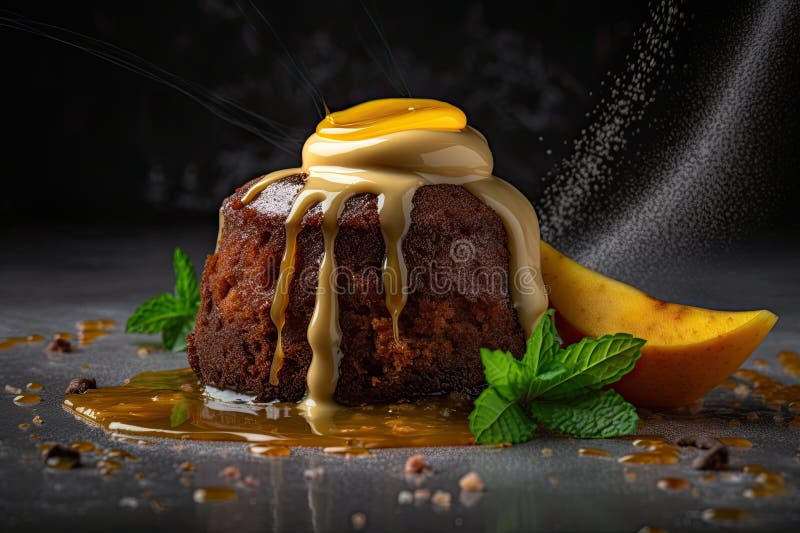 Sticky Ginger Pudding, Marinated Pineapple, Mango Cream and Ginger Beer ...