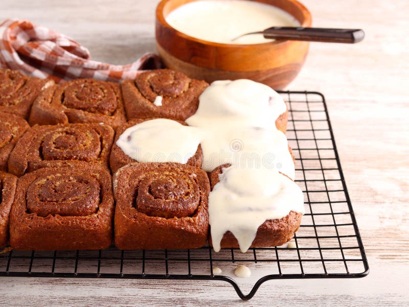 Sticky gingerbread buns stock photo. Image of icing - 298192314