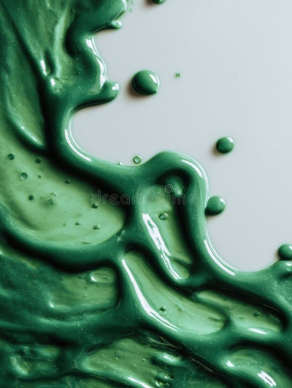 Sticky Green Texture Spreads Across a Clean Surface Showcasing Vibrant ...