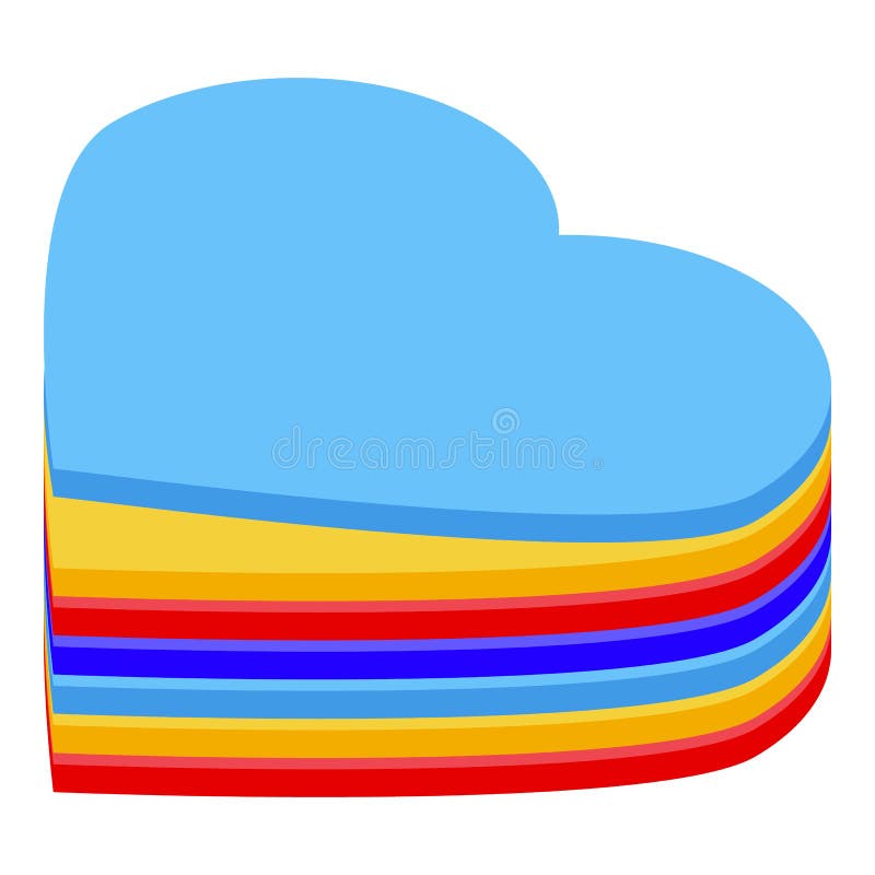 Sticky Heart Shape Icon, Isometric Style Stock Vector - Illustration of ...