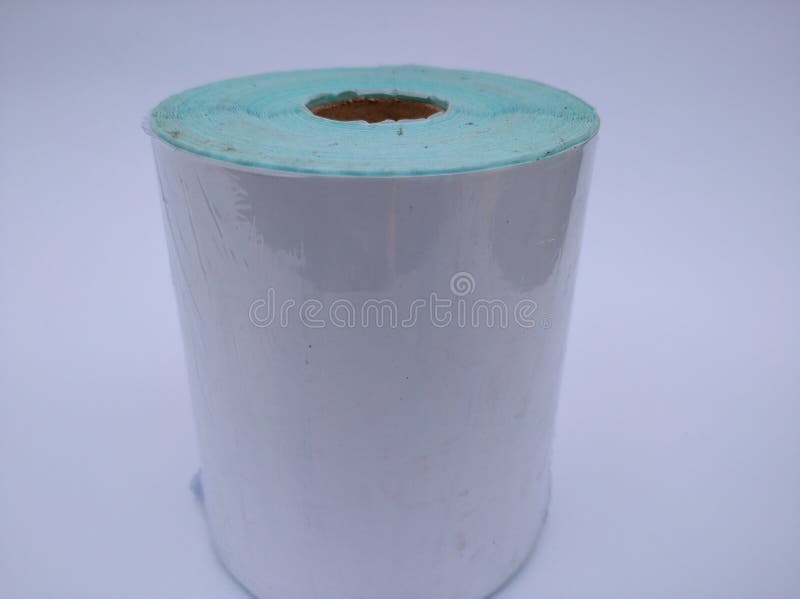 Sticky Label Rolls on White Background Stock Photo - Image of closeup ...