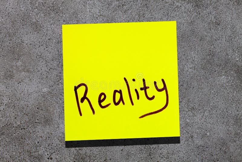 Sticky Leaf on the Wall. Inscription Marker Word Reality Stock Photo ...