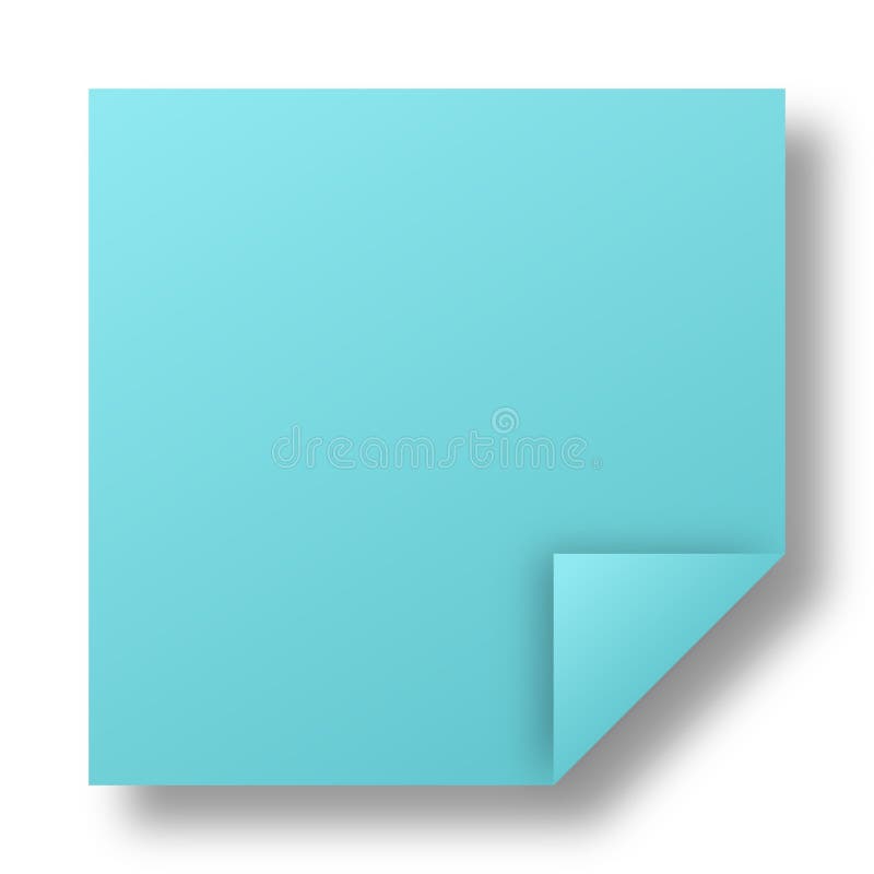 Baby Blue Sticky Memo Note, Isolated, Vector Illustration Stock Vector ...