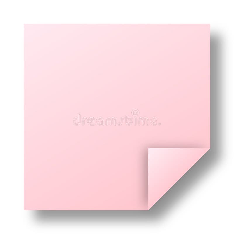 Pink Sticky Memo Note, Isolated, Vector Illustration Stock Vector ...