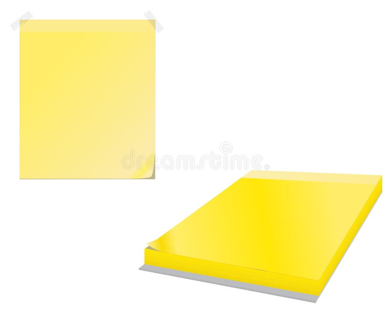 Yellow memo stick stock illustration. Illustration of blank - 8536167