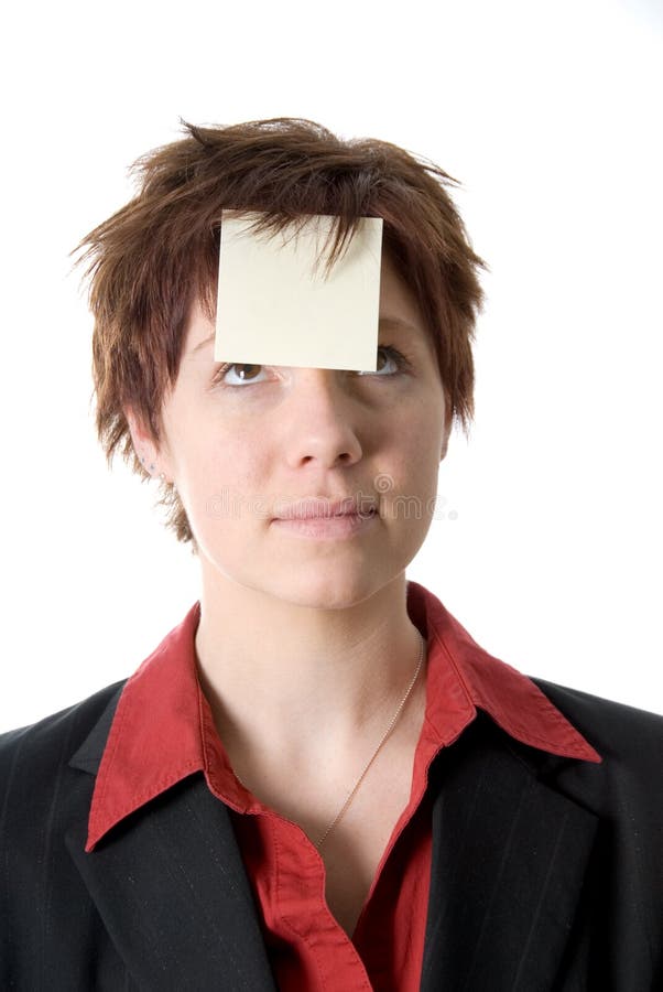 Sticky note stock image. Image of sticky, isolated, woman - 1742087