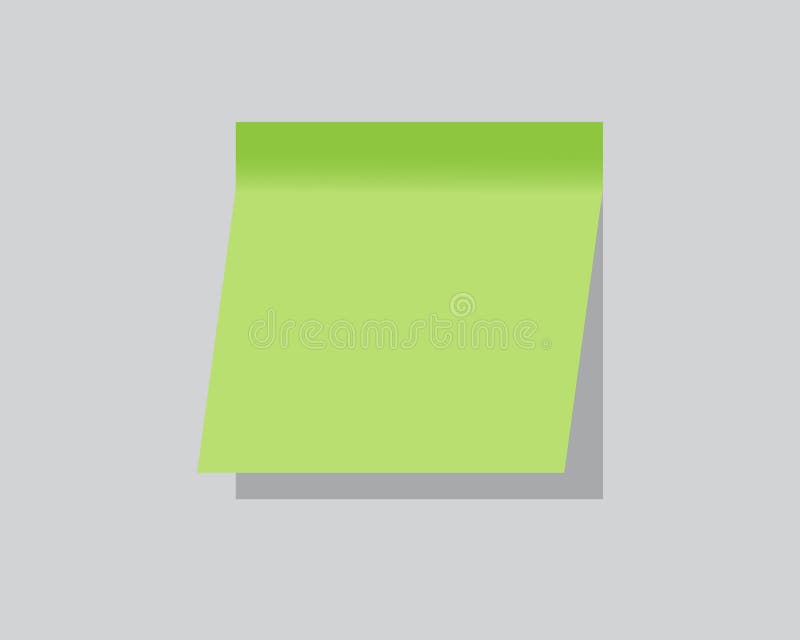 Bright Green Sticky Note with Shadow, Minimal Green Memo Note on Light ...