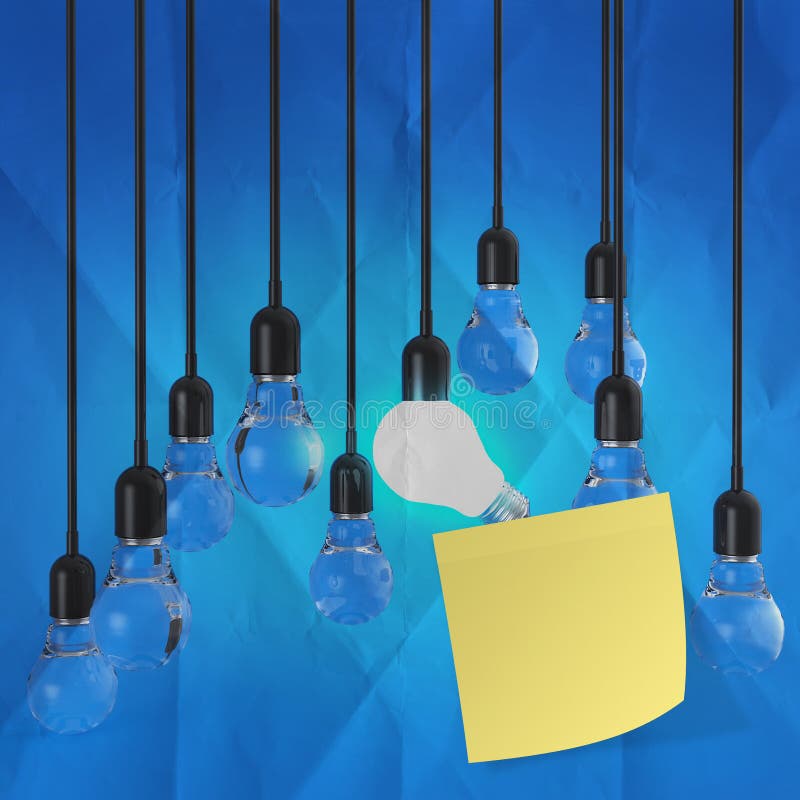 Sticky Note with Another Idea Light Bulb on Crumpled Paper Stock Image ...