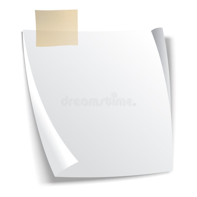 Sticky Note. Blank Note Paper Sheet. Information Reminder. Notepad or ...