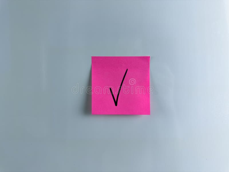 Indicating an Answer with Check Mark Stock Image - Image of note ...