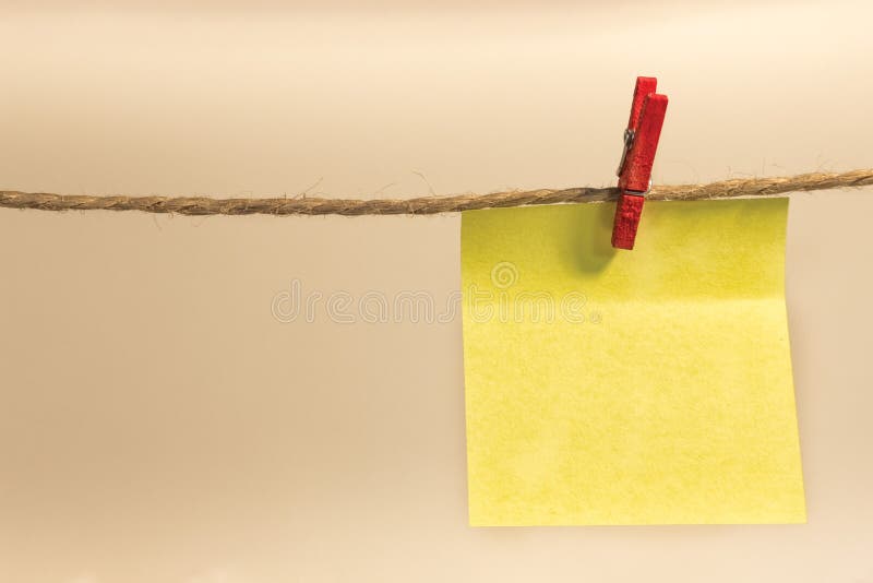 Post it note on a string stock image. Image of note, yellow - 11436293