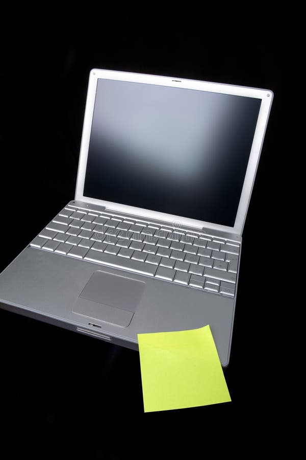 Sticky Note on Computer stock image. Image of memory, laptop - 3604955