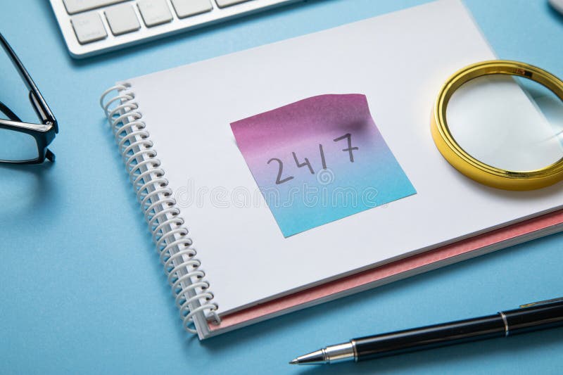 24 7 on Sticky Note with a Computer Keyboard Stock Image - Image of ... 24 7 on Sticky Note with a Computer Keyboard Stock Image - Image of ...