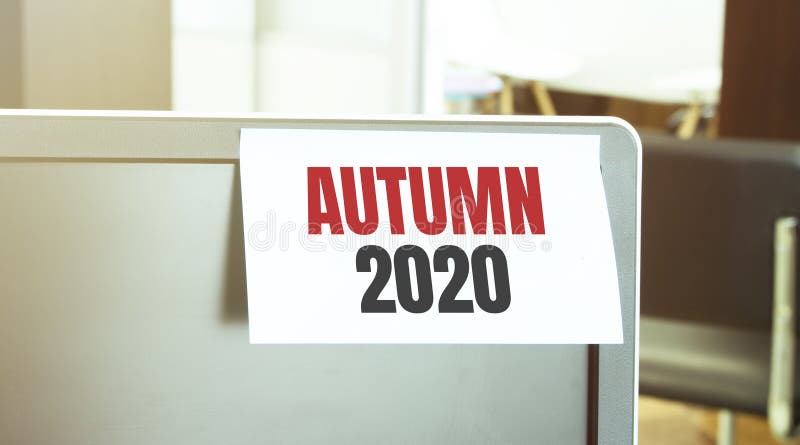 Sticky Note on the Computer. Text Autumn 2020 Stock Image - Image of ...