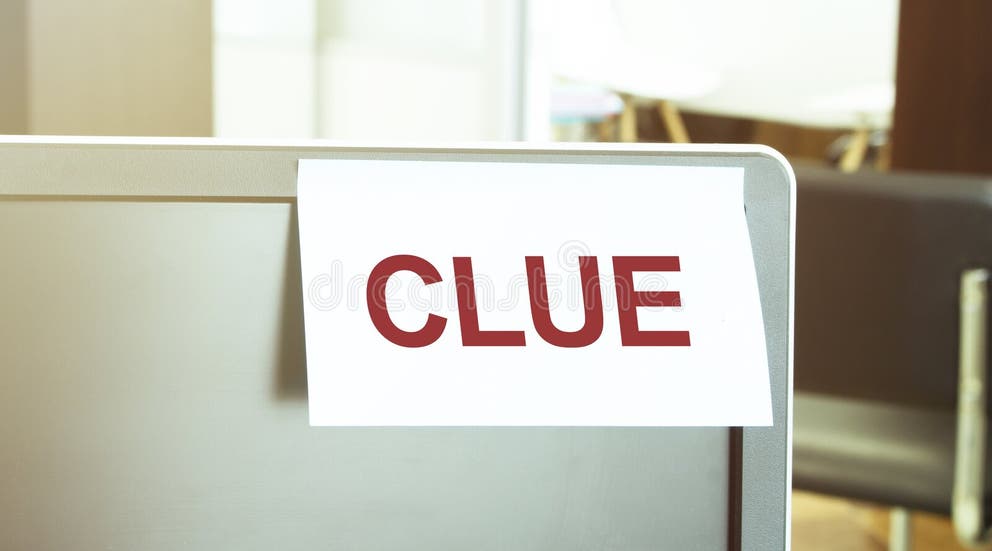 Sticky Note on the Computer. Text CLUE Stock Image - Image of corporate ...