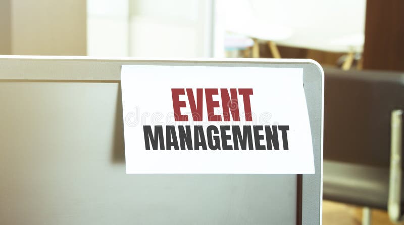 Sticky Note on the Computer. Text EVENT MANAGEMENT Stock Photo - Image ...