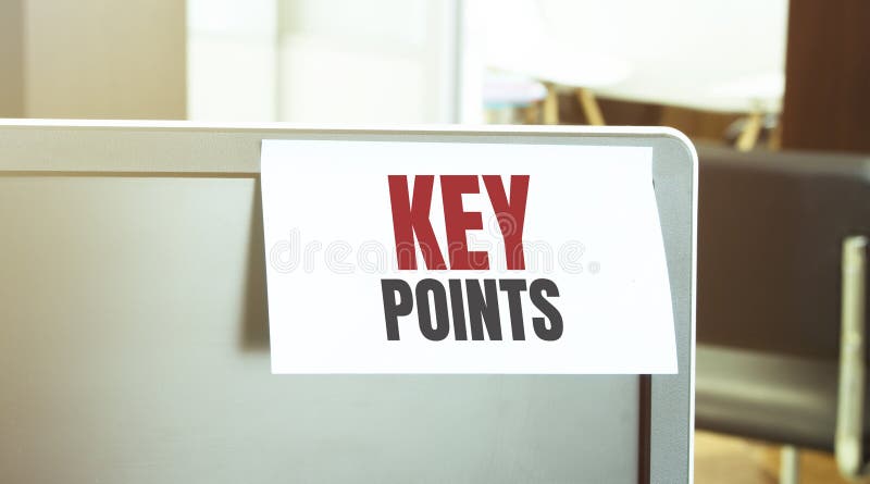 Sticky Note on the Computer. Text KEY POINTS Stock Image - Image of ...