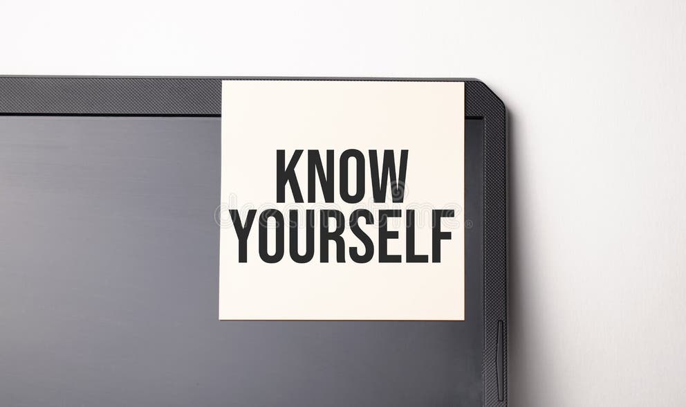 Sticky Note on the Computer. Text KNOW YOURSELF Stock Image - Image of ...