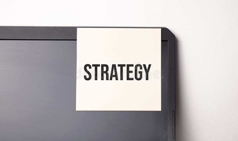 Sticky Note on the Computer. Text Strategy Stock Photo - Image of ...